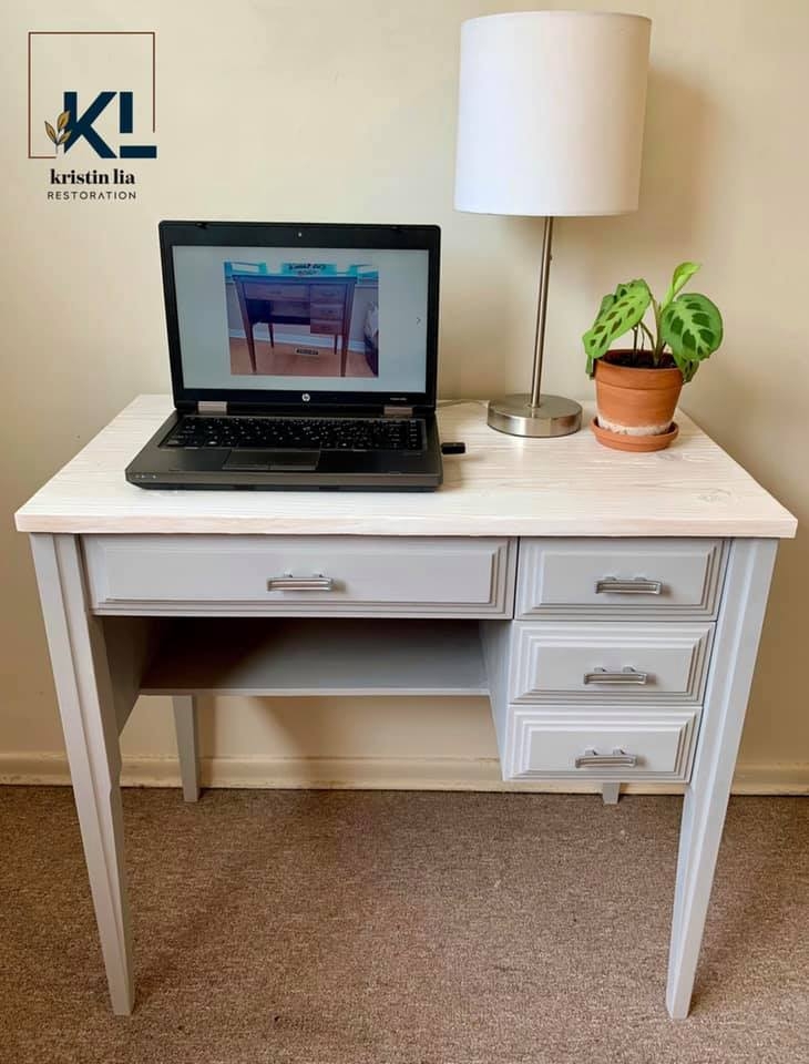 White Gel Stained Desk Top General Finishes Design Center